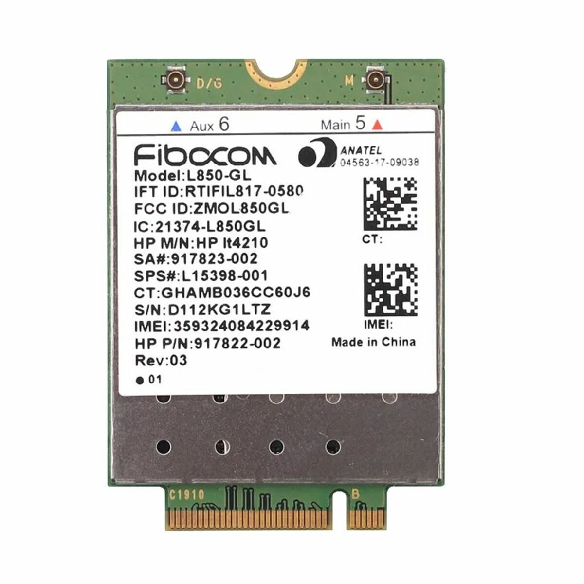 Fibocom Для HP Модуля 830 840 735 745 1040 4G L850-GL LT4210