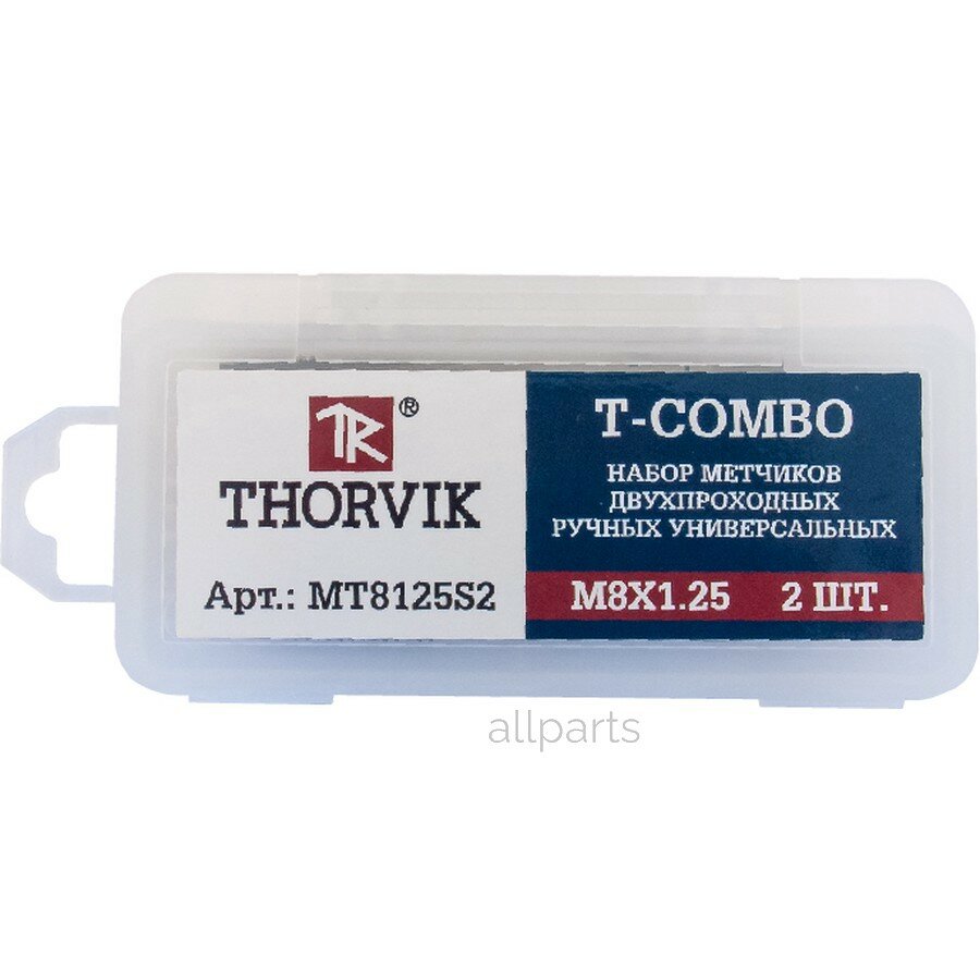 THORVIK MT1215S2 Набор метчиков T-COMBO двухпроходных ручных универсальных М12х1.5, HSS-G, 2 шт.