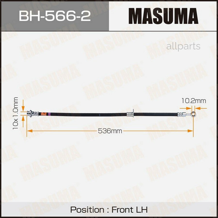 MASUMA BH-566-2 Шланг тормозной передний L SUZUKI ESCUDO MASUMA BH-566-2