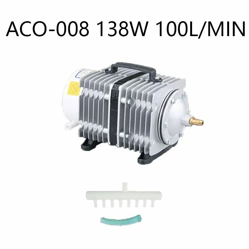 Воздушный компрессор SUNSUN, насос для насыщения кислородом аквариума ACO-008 мощностью 138 Вт 100 л/мин, 12-луночный шунт