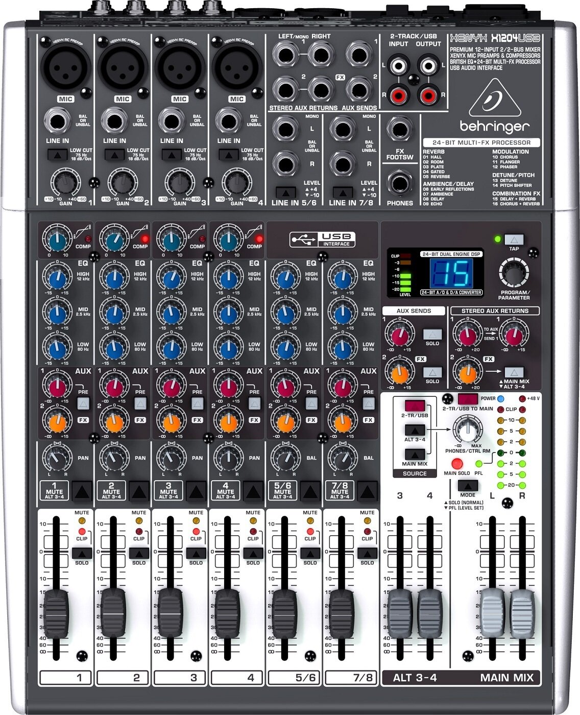Микшерный пульт аналоговый Behringer Xenyx X1204USB