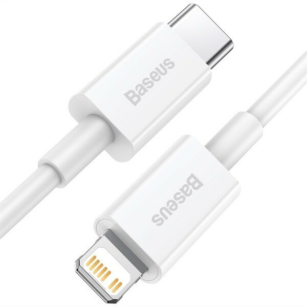 USB-кабель Baseus CATLYS-C02, Type-C - Apple 8 pin, силикон, 2.0 м, круглый, белый
