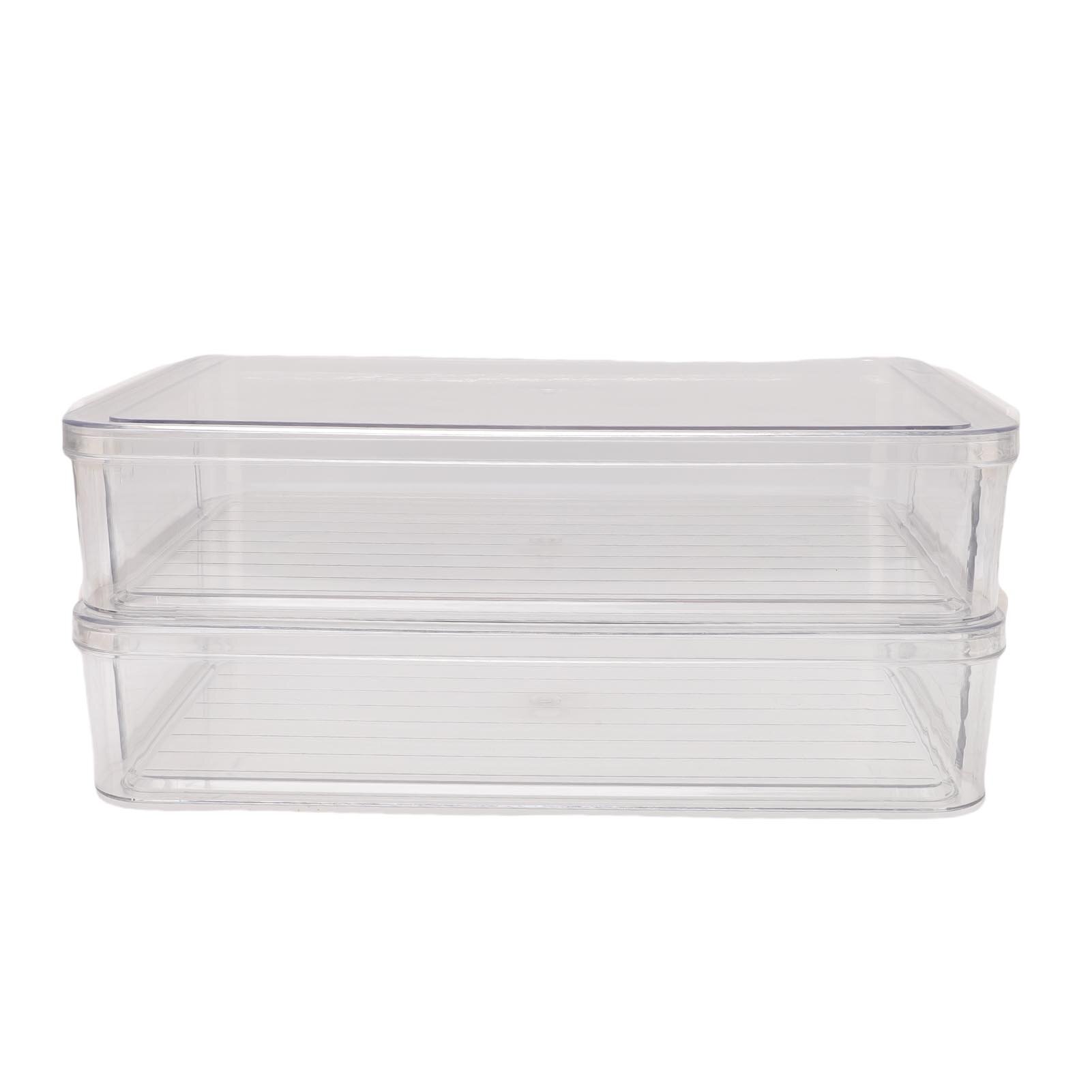 Бокс для хранения файлов с крышкой, прозрачный ПЭТ, штабелируемый, А4