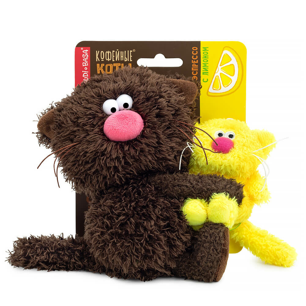 Новинка! Мягкая игрушка BUDIBASA Кот кофейный Эспрессо с Лимоном. Коллекция Сиропчики, 12 см.