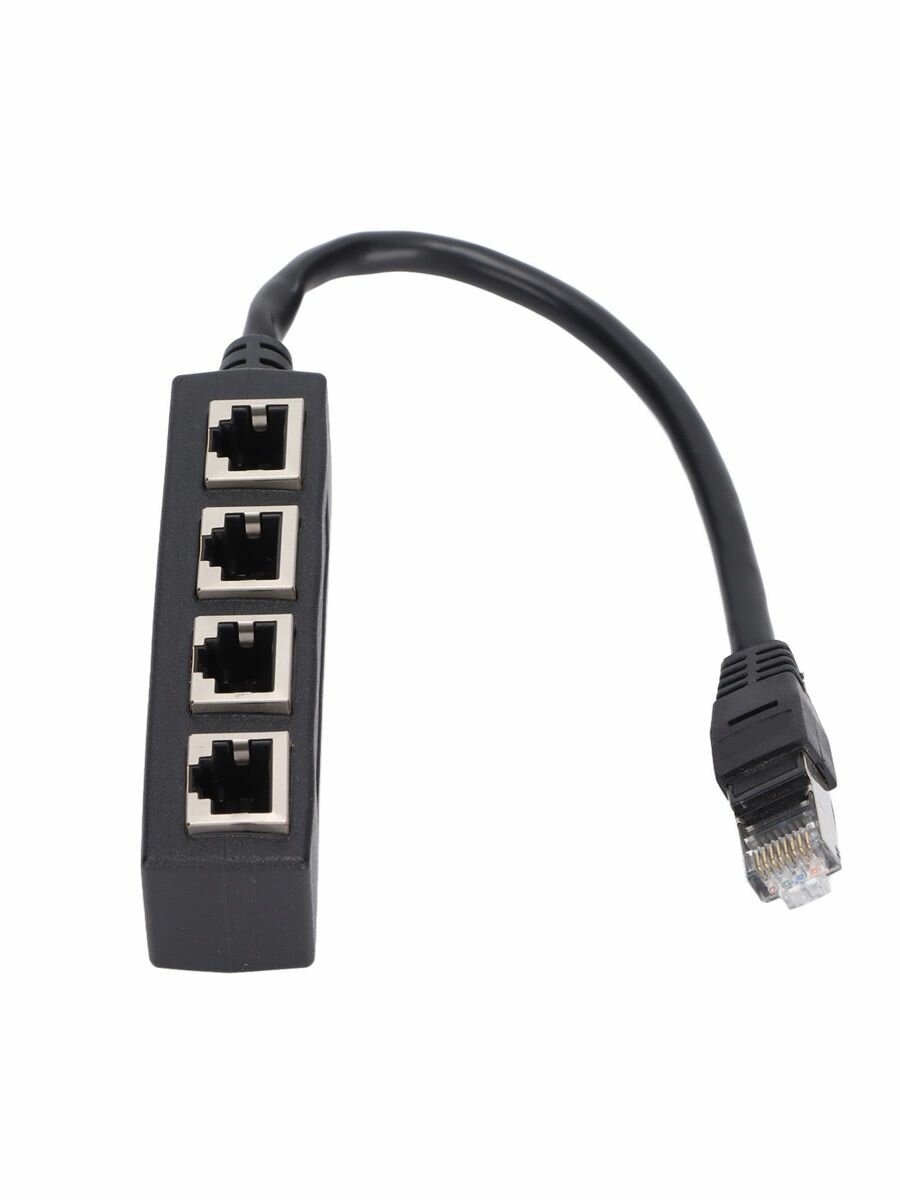Адаптер-сплиттер Ethernet от 1 до 4 портов RJ45, отличное соединение, плавный адаптер сетевого кабеля передачи для домашнего или офисного использования
