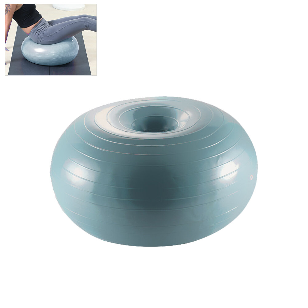 Тренировочный мяч-пончик для йоги и пилатеса с насосом, фитнес снаряд для баланса, укрепления мышц и развития координации