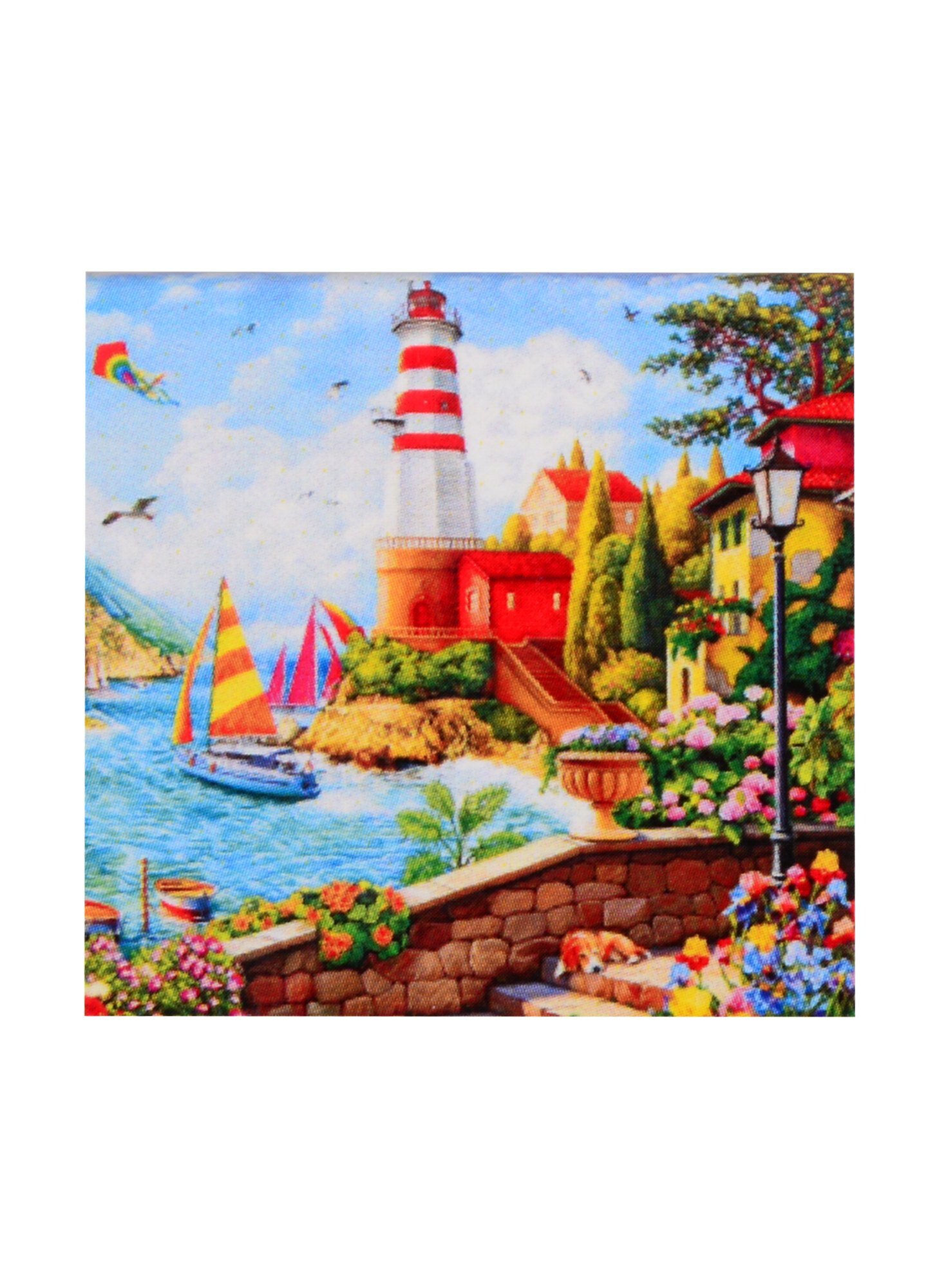 Алмазная мозаика квадратная 20x20 (класс.) с подр, полн. зап.(25 цв.) Яркий летний день у моря (Арт. F2-014)