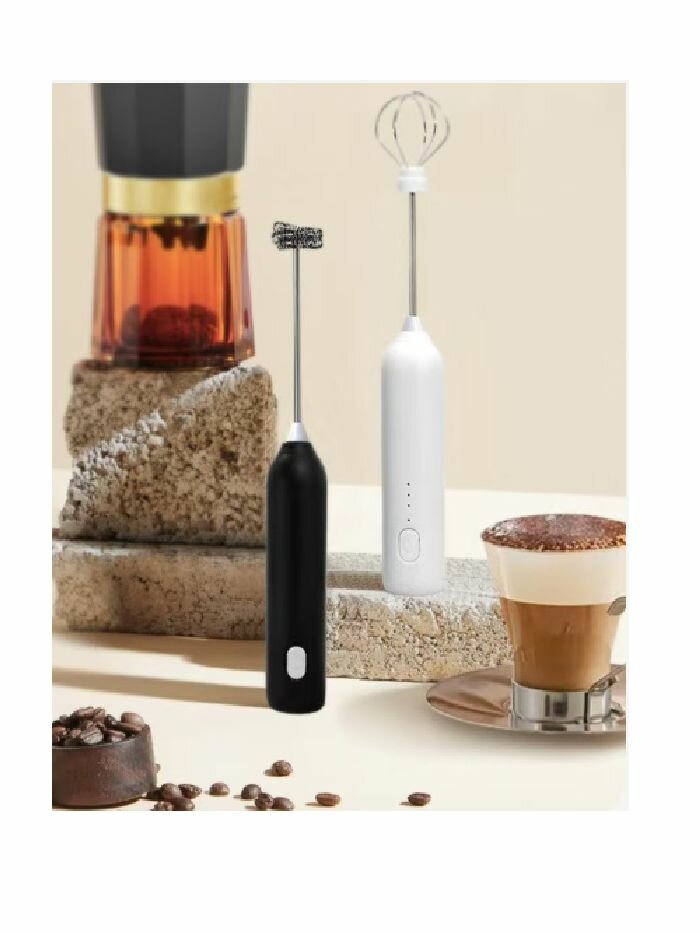 Капучинатор электрический вспениватель/ мини миксер черный