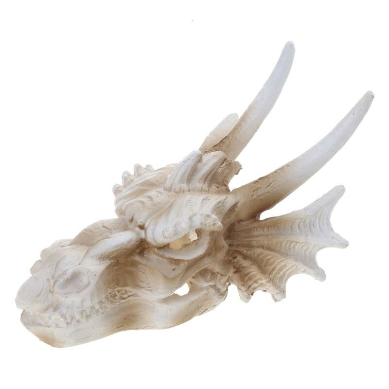 Украшение для аквариума Череп динозавра Пещера Убежище для рыб, - S