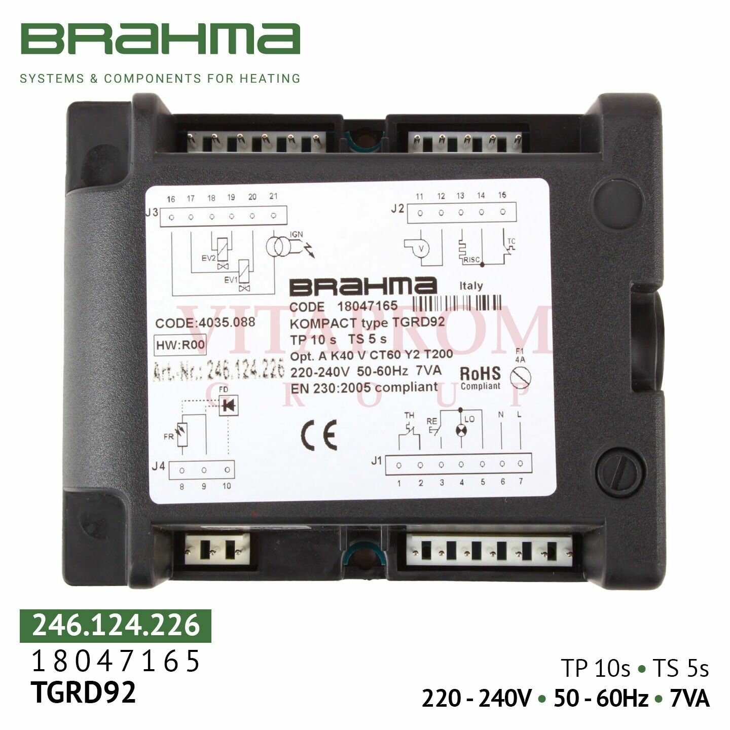 Блок управления горением Brahma TGRD92, 18047165