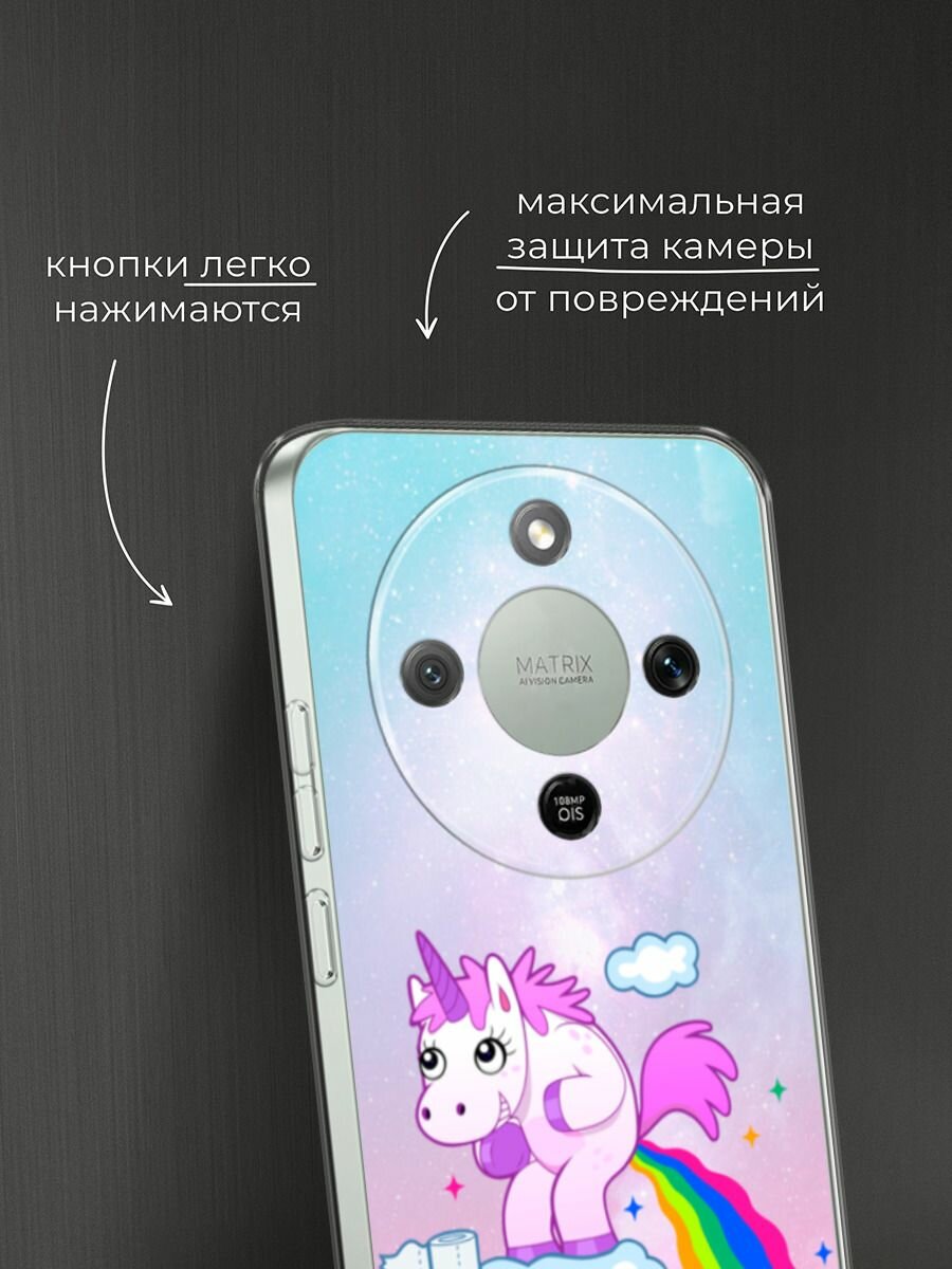 Силиконовый чехол на Honor X9d / Хонор X9d с принтом Единорог какает — фото 1