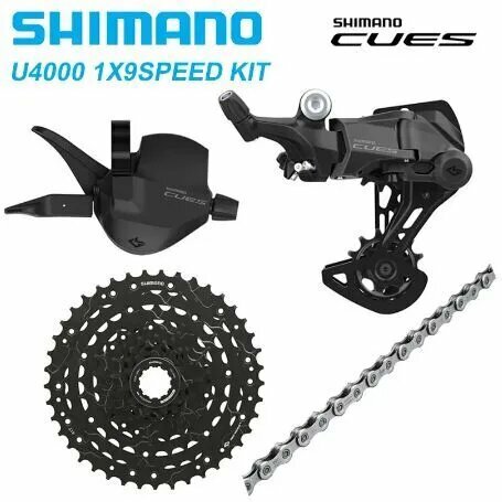 Велосипедная группа SHIMANO CUES U4000 1X9 Speed, задний переключатель CS-LG300-9 46T кассета LG500 Цепь