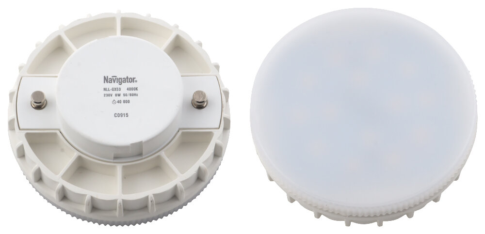 Navigator Лампа светодиодная NLL-GX53-8-230-4K 8Вт таблетка 4000К бел. GX53 640лм 220-240В Navigator 71363 5шт.