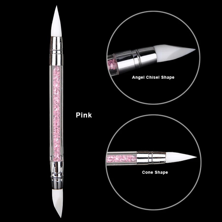 Силиконовая кисть для ногтей, 1pc Pink, Angel Chisel/Cone