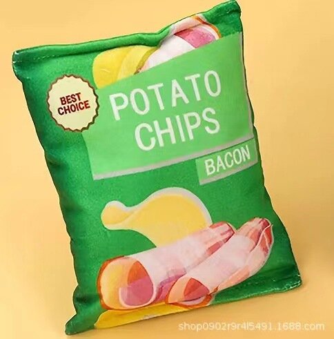 2024 новые игрушки для домашних животных плюшевые мультяшные кости имитация картофельных чипсов зеленые картофельные