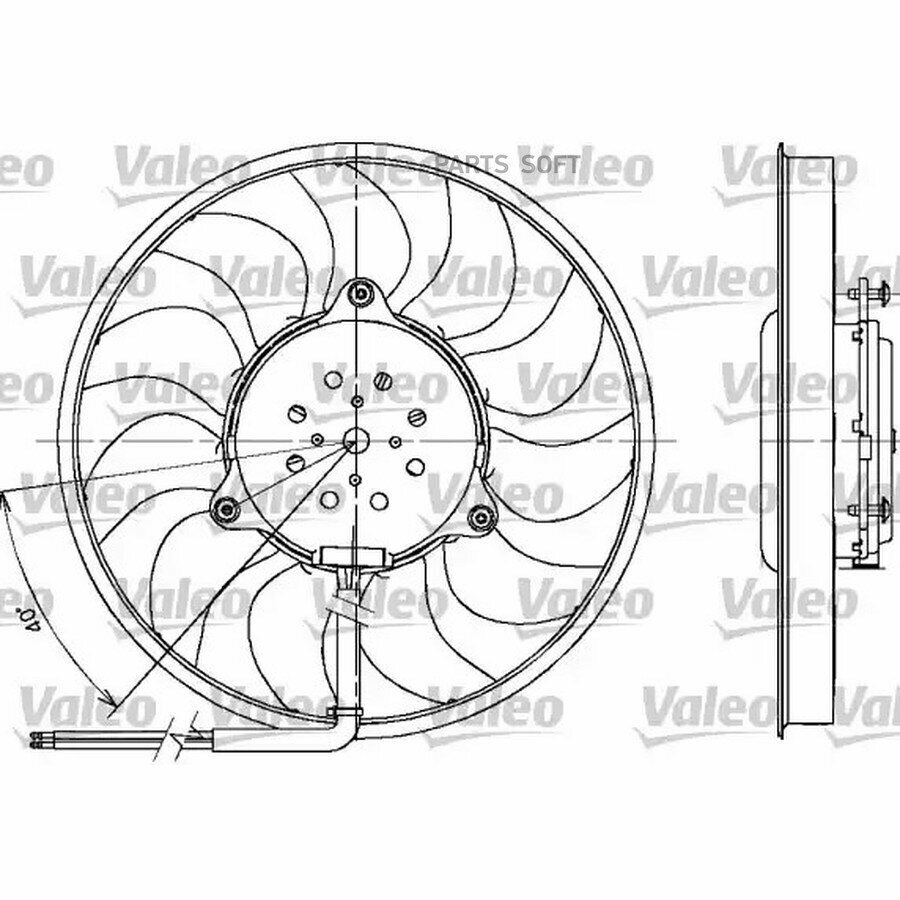 Мотор вентилятора и вентилятор в сборе от официального дистрибьютора, VALEO, артикул 698612