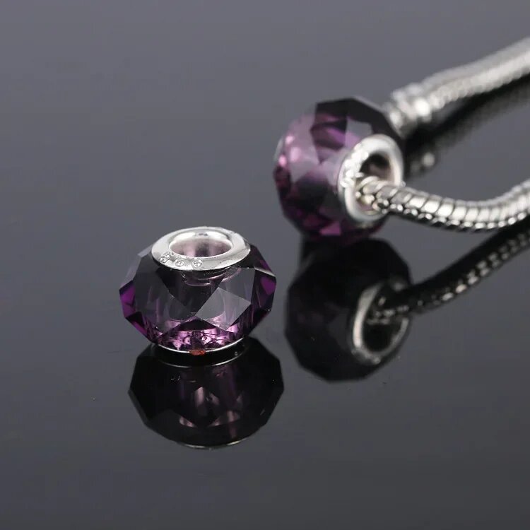 Бусина стеклянная фиолетовая, Color: purple