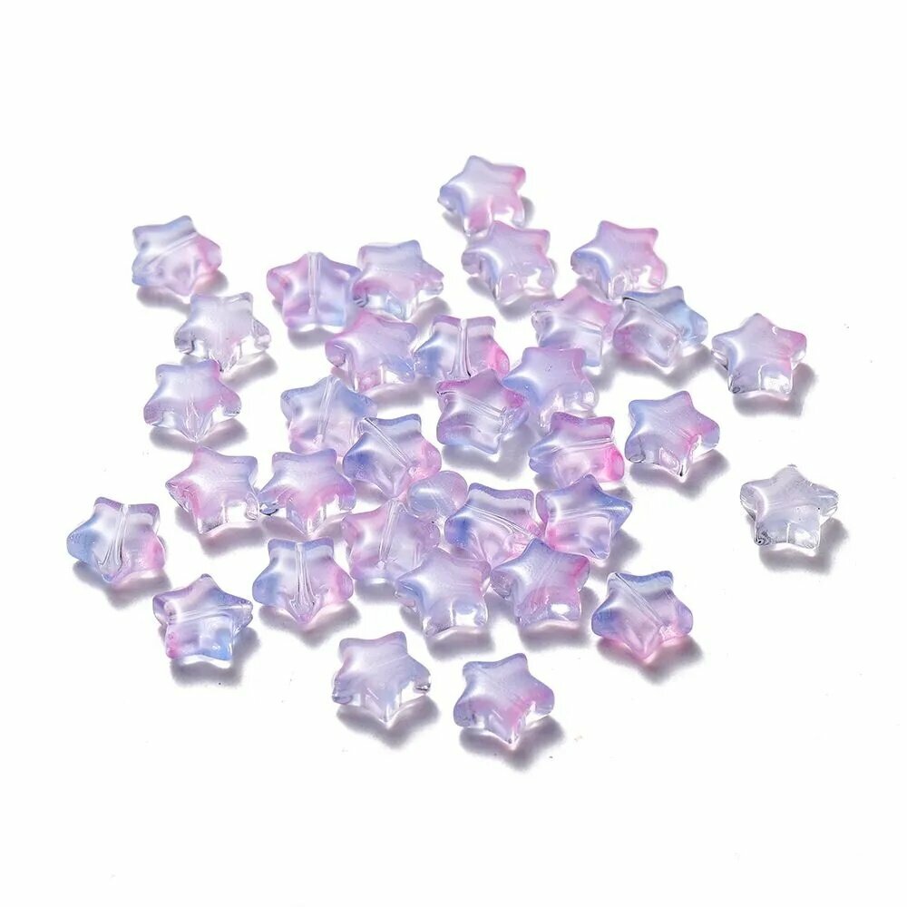 Бусины звезды звездочки глазурованных бусин 50 шт, размер 9.9х9.6 мм, сделанных своими руками.