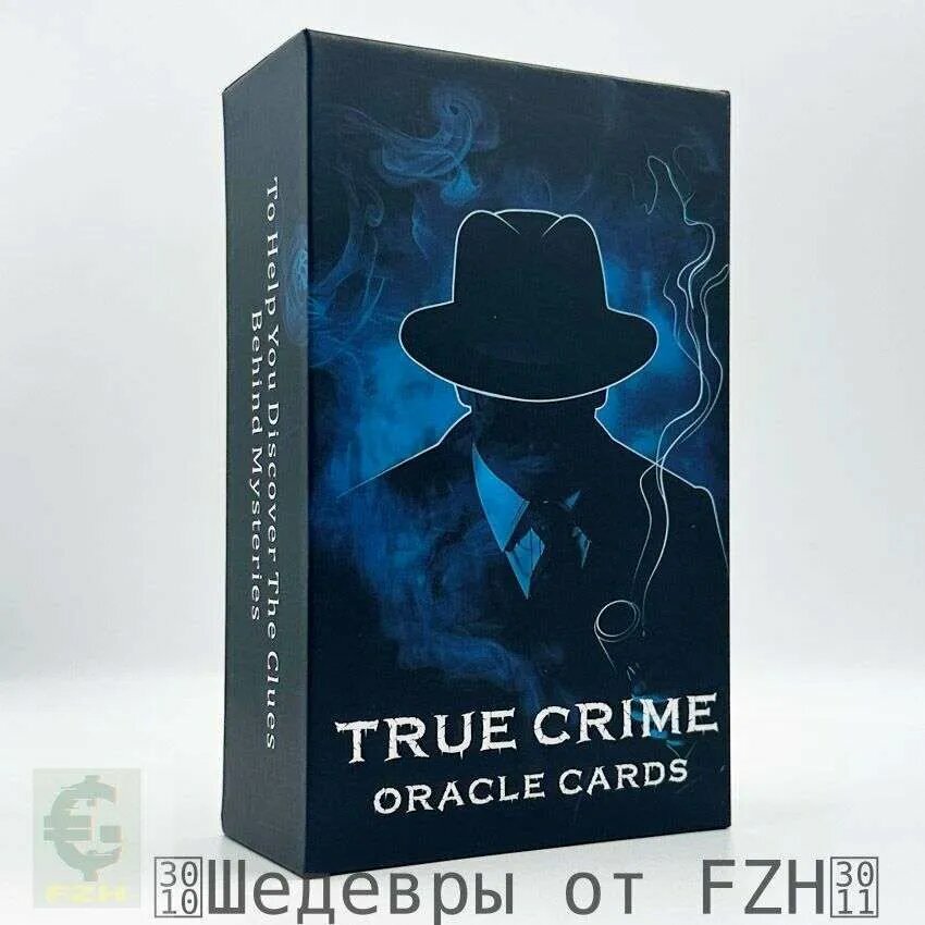 Таро "True Crime Oracle Deck" с 80 психологическими картами, размером 12х7 см, для новичков в мире тарологии. Упаковано в коробку, что делает его идеальным подарком.