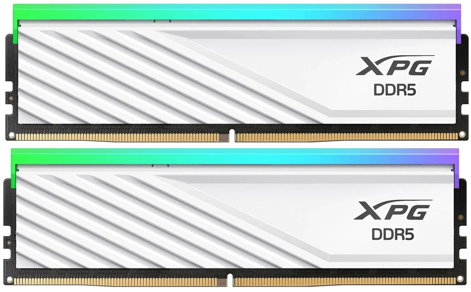 Модуль памяти DIMM DDR5 32Gb, 2x16GB, 6400Mhz, ADATA Lancer Blade RGB, White (AX5U6400C3216G-DTLABRWH)