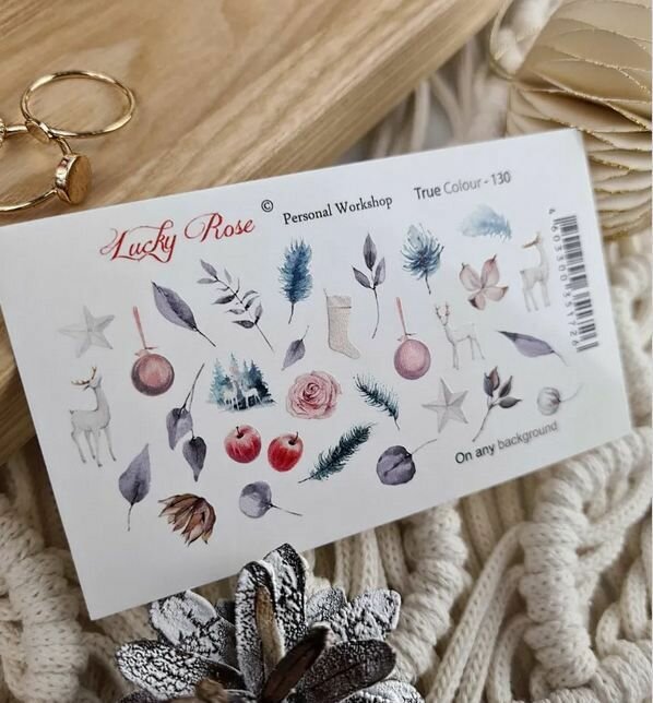 Lucky Rose Слайдеры наклейки для длинных ногтей 130