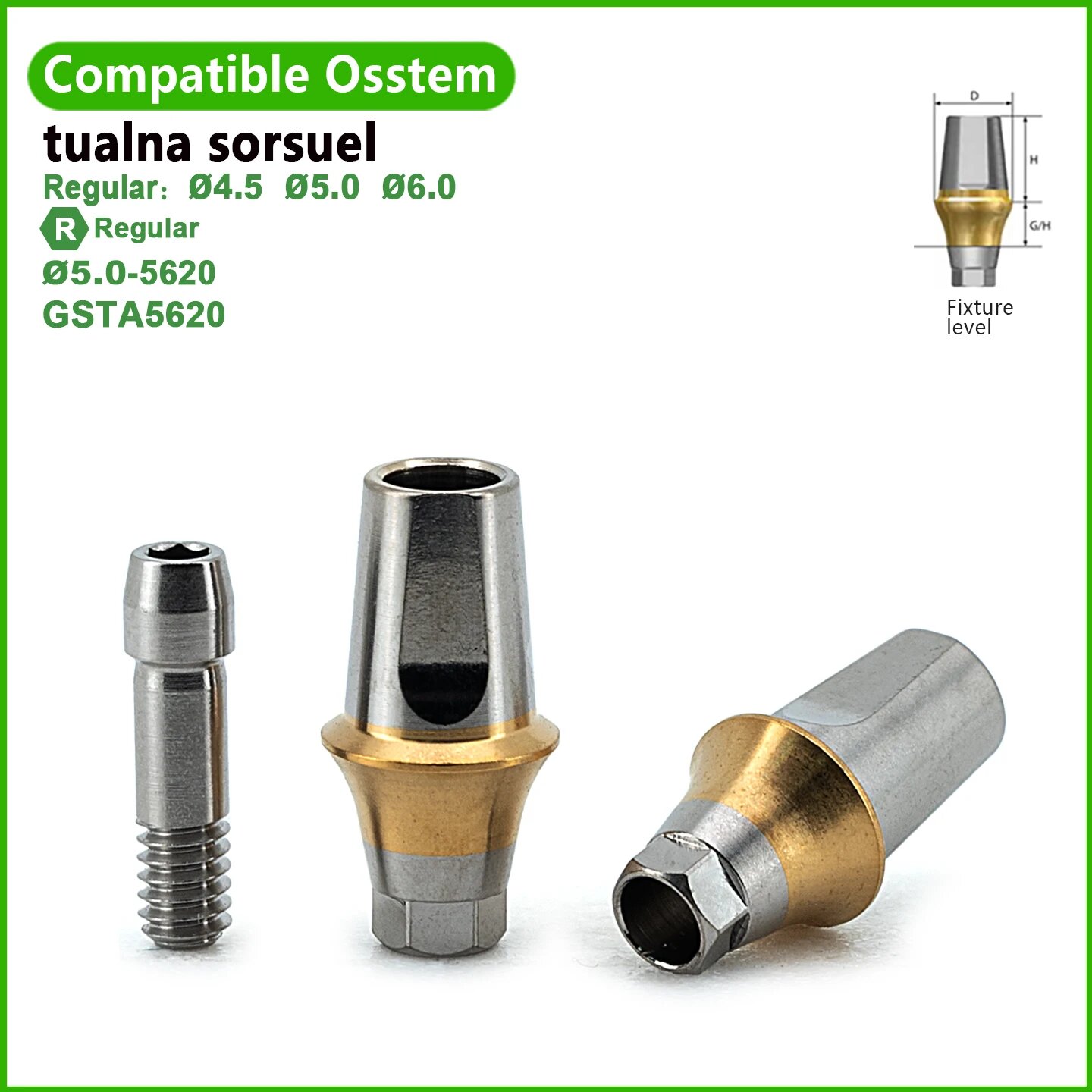 Tитановый абатмент Otiumann для Osstem с двойным шестигранным соединением 5620 GSTA5620R