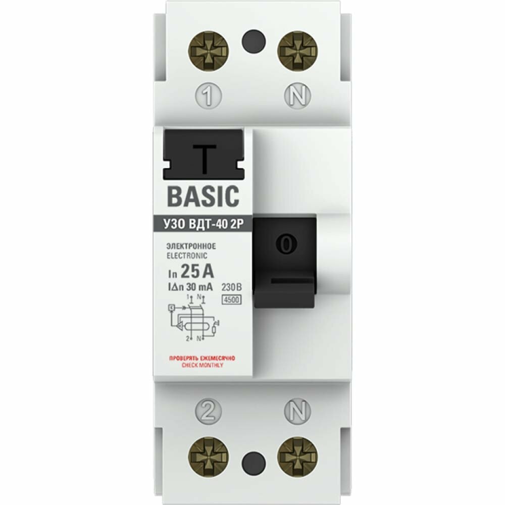 Электронное устройство защитного отключения EKF вдт-40 basic elcb-2-25-30e-sim