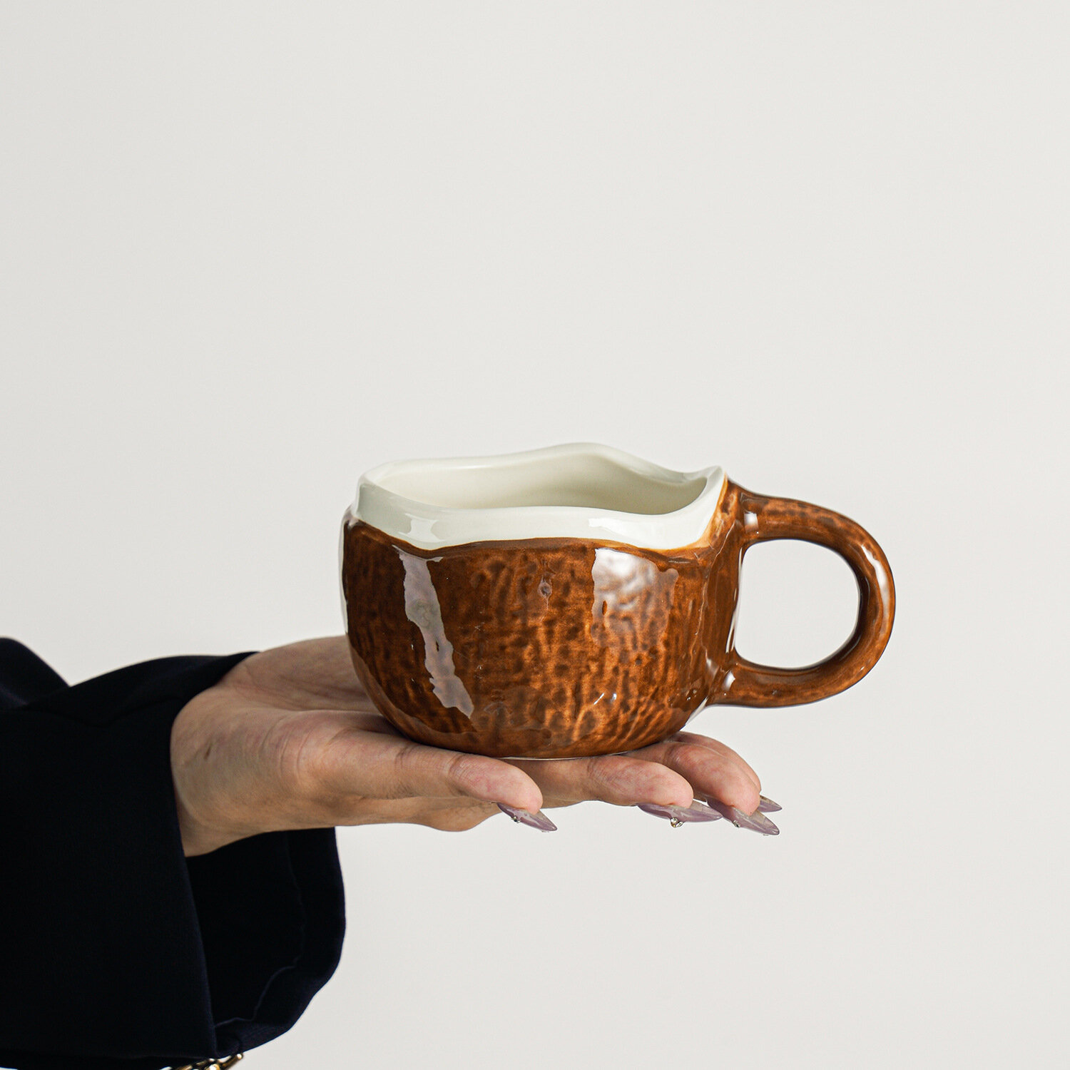 Кокосовая кружка, высококачественная креативная нишевая керамическая чашка, ценный стакан для воды, домашняя офисная кофейная чашка для мужчин