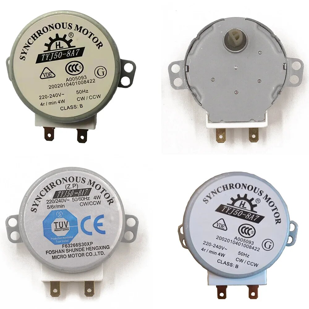 Мотор лотка для СВЧ-печи 4 Вт 50 Гц, 220-240 В, CW/CCW, синхронный мотор для поворотного стола, для вентилятора TYJ50-8A7 49TYZ-A2, 4 шт.