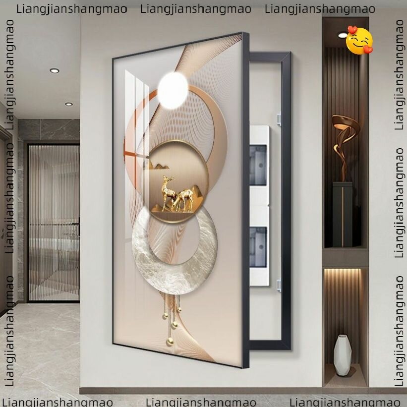 Современная панель 40x50 см для декоративного скрытия электросчетчика, эксклюзивный вариант с вертикальным креплением без сверления