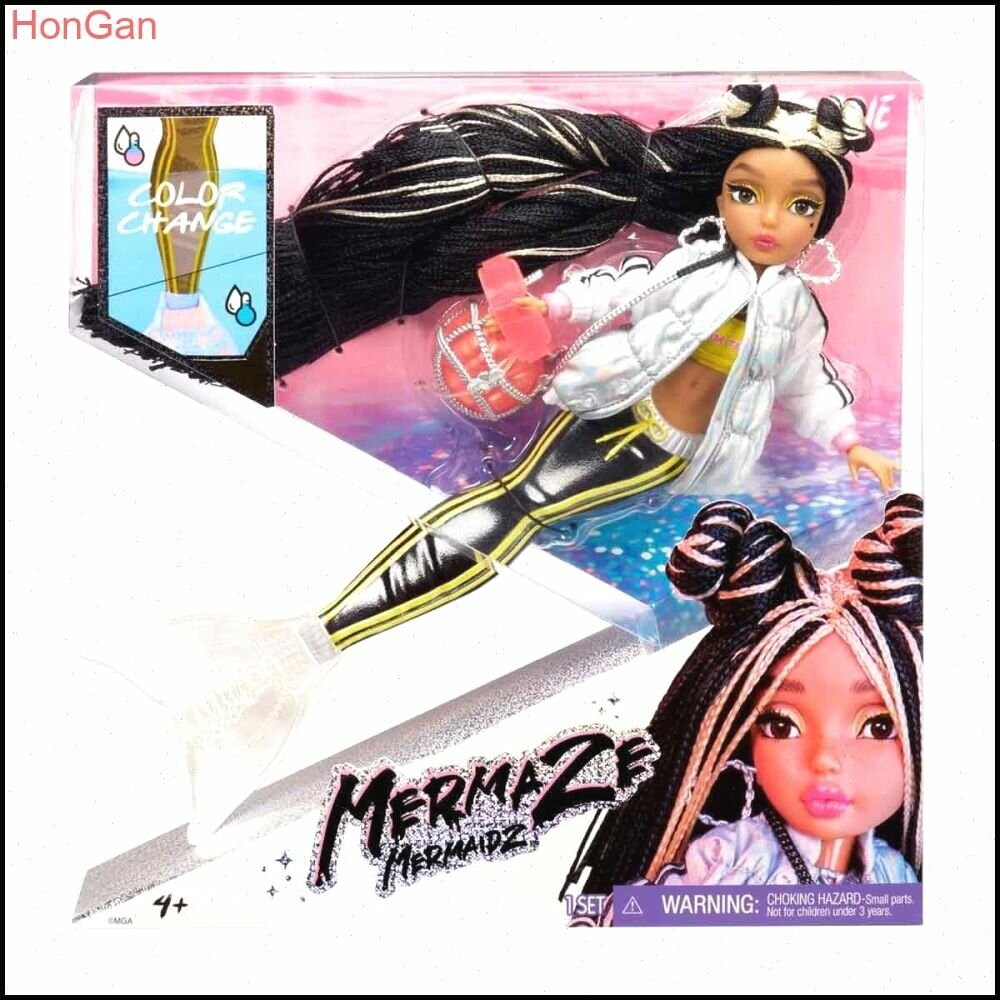 MGA Entertainment Mermaze Mermaidz Color Change / Стильная подвижная кукла-русалка, меняющая цвет, с детальными аксессуарами для детей от 5 лет и старше.