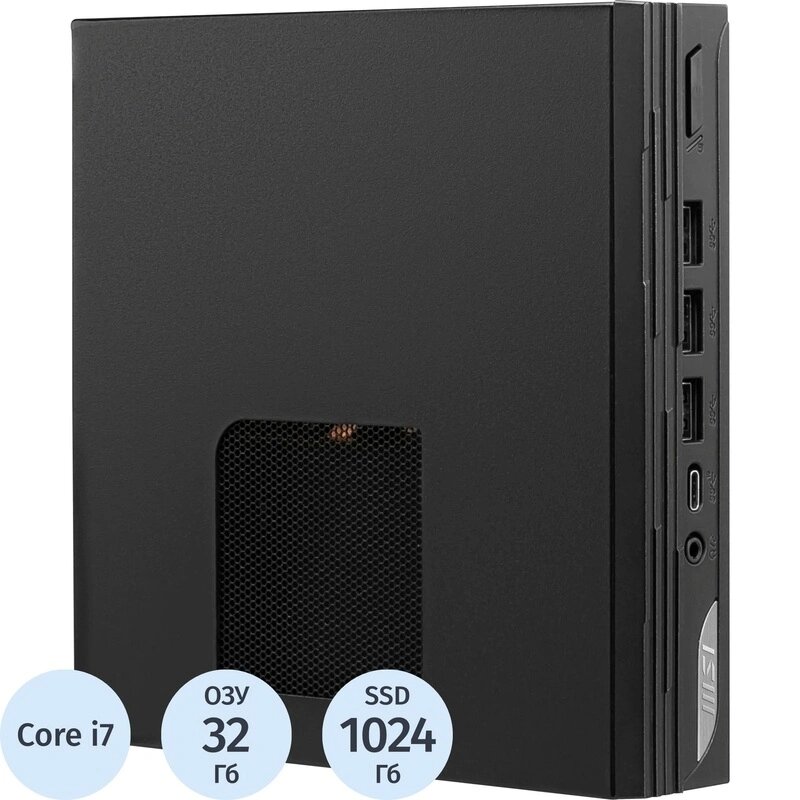 Мини ПК MSI Pro DP10 12M Mini(9S6-B0A611-288)i7-1360P/32/1TB/VESA/VGA/NOS