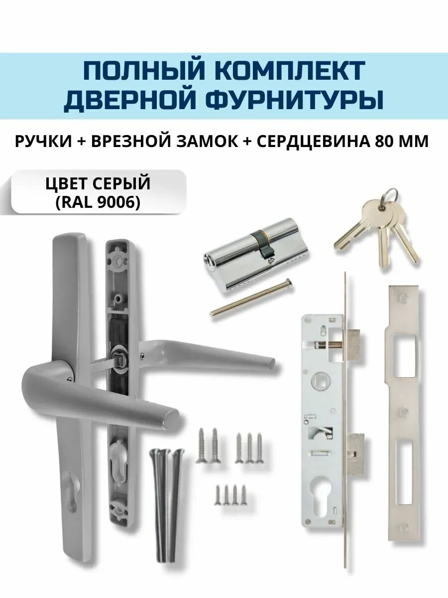 Комплект дверной фурнитуры RAL9006