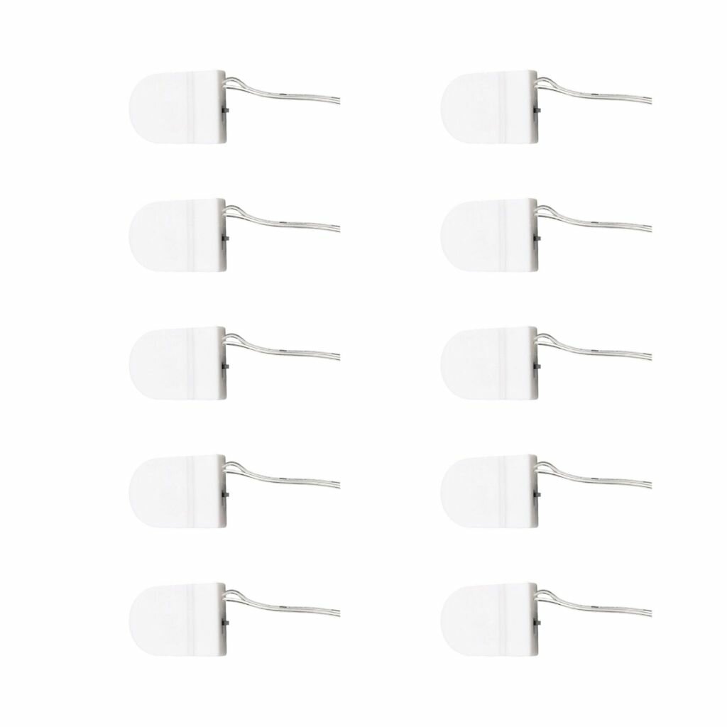 Аудиоаксессуары+10 шт, одинарный батарейный отсек CR2032-белый