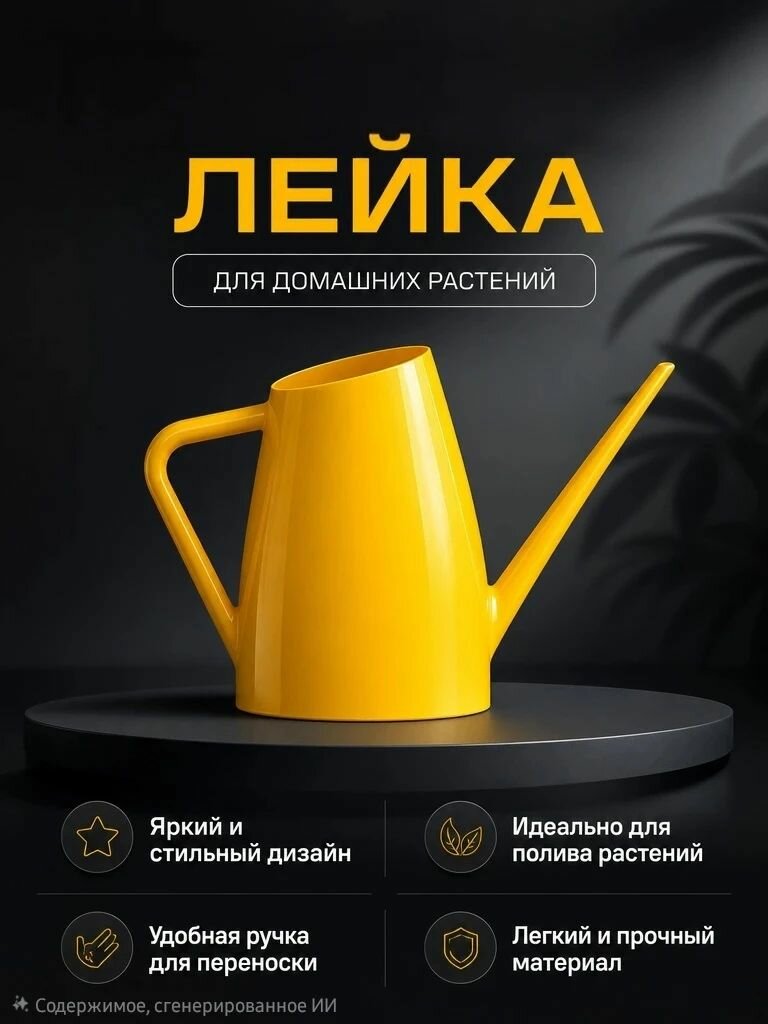 Лейка для комнатных растений, 800 мл цвет золотой