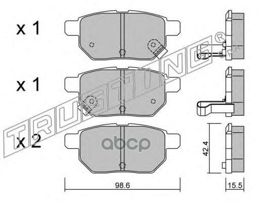 К-т дисков. тормоз. колодок Toyota Yaris 2006-, Auris 2007- R Trusting арт. 7620