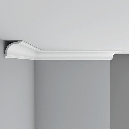 Плинтус Потолочный Гладкий Decomaster 96260 В75хШ70хД2400 мм / Коска.