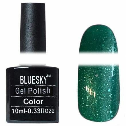 Bluesky Golografic Гель лак G15 изумрудный с блестками