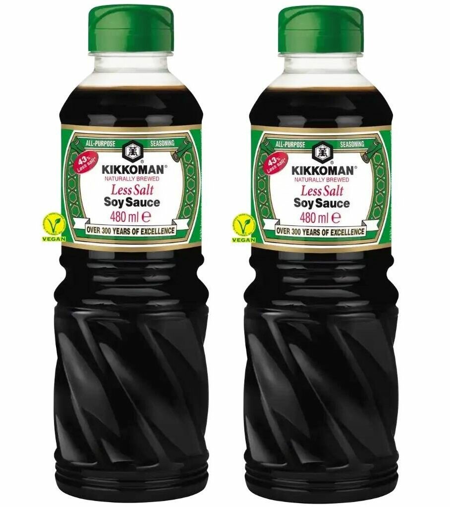 Соевый соус слабосоленый, Kikkoman, Нидерланды, 480 мл х 2шт
