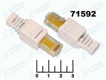 Разъем компьютерный штекер 8P8C (RJ-45) быстрозажимной в корпусе линейный (05-1051)