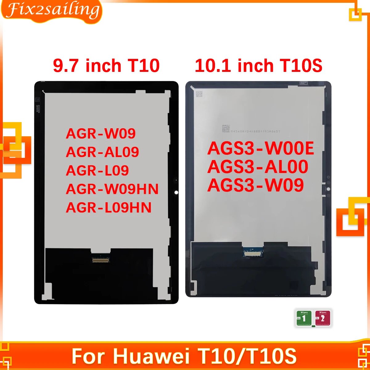 Планшетный ЖК-дисплей для Huawei MediaPad T 10 / T 10s fix2sailing AGS3 Black T10s Orig