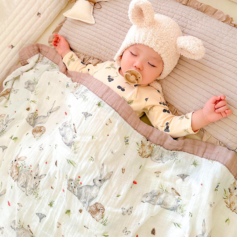 Четырехслойное марлевое одеяло из бамбукового хлопка, полотенце для купания детей, детское одеяло, пеленка для новорожденных, одеяло для детского сада