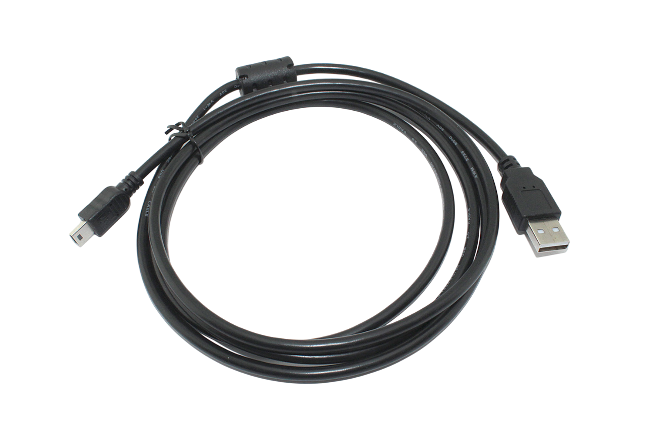 Кабель для зарядки MiniUSB-B(m)-USB-A(m), 1.8 метра, черный