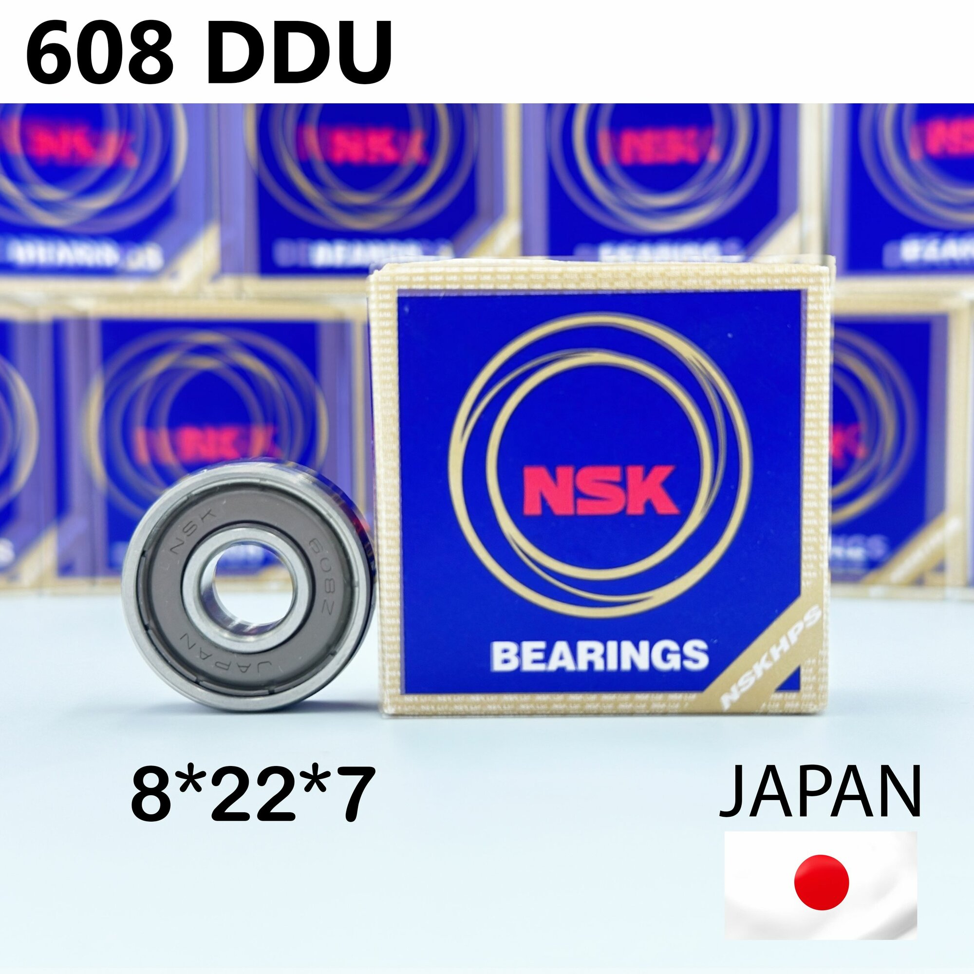 Подшипник NSK 608DDU (80018) размер 8*22*7 Япония, ABEC 9 универсальный