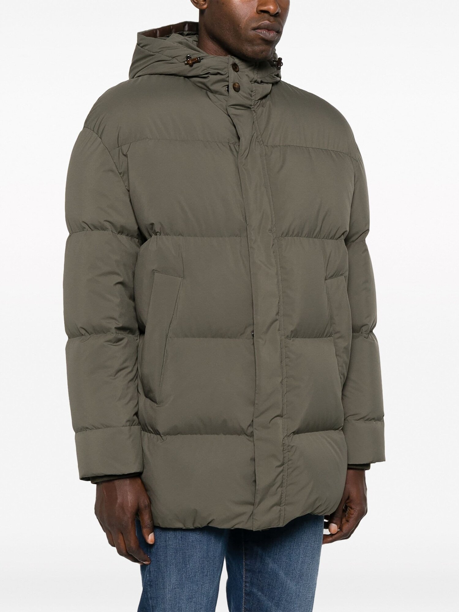 Куртка Canali Hooded padded jacket, размер 50, зеленый, — фото 1
