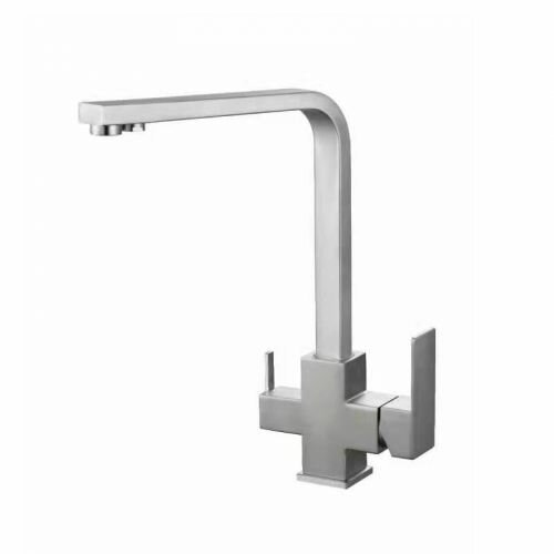 Смеситель для кухни Haiba HB76803-2 с подключением фильтра, нержавеющая сталь