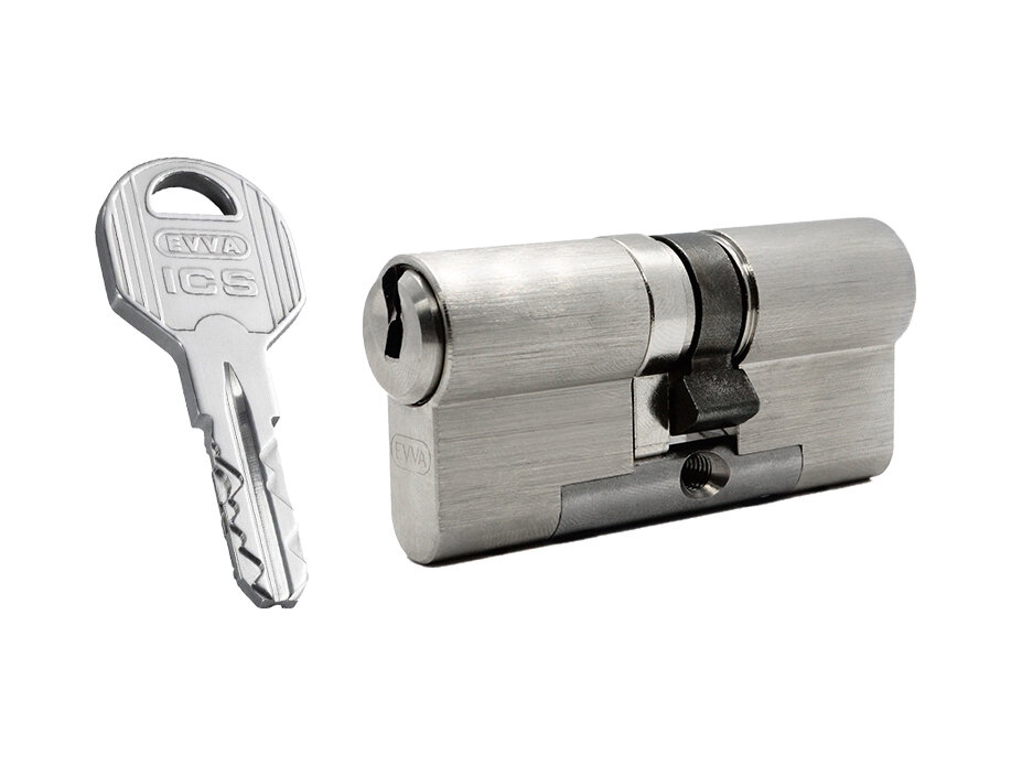 Цилиндр EVVA ICS ключ-ключ 72мм (размер 36х36 мм) - Никель (3 ключа)