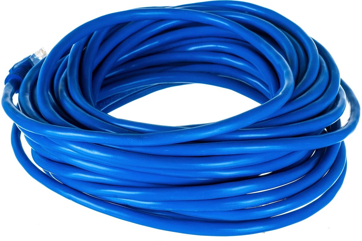 Cablexpert UTP кат.5e многожильный патч-корд 10 м литой, синий PP12-10M/B RJ45 разъемы