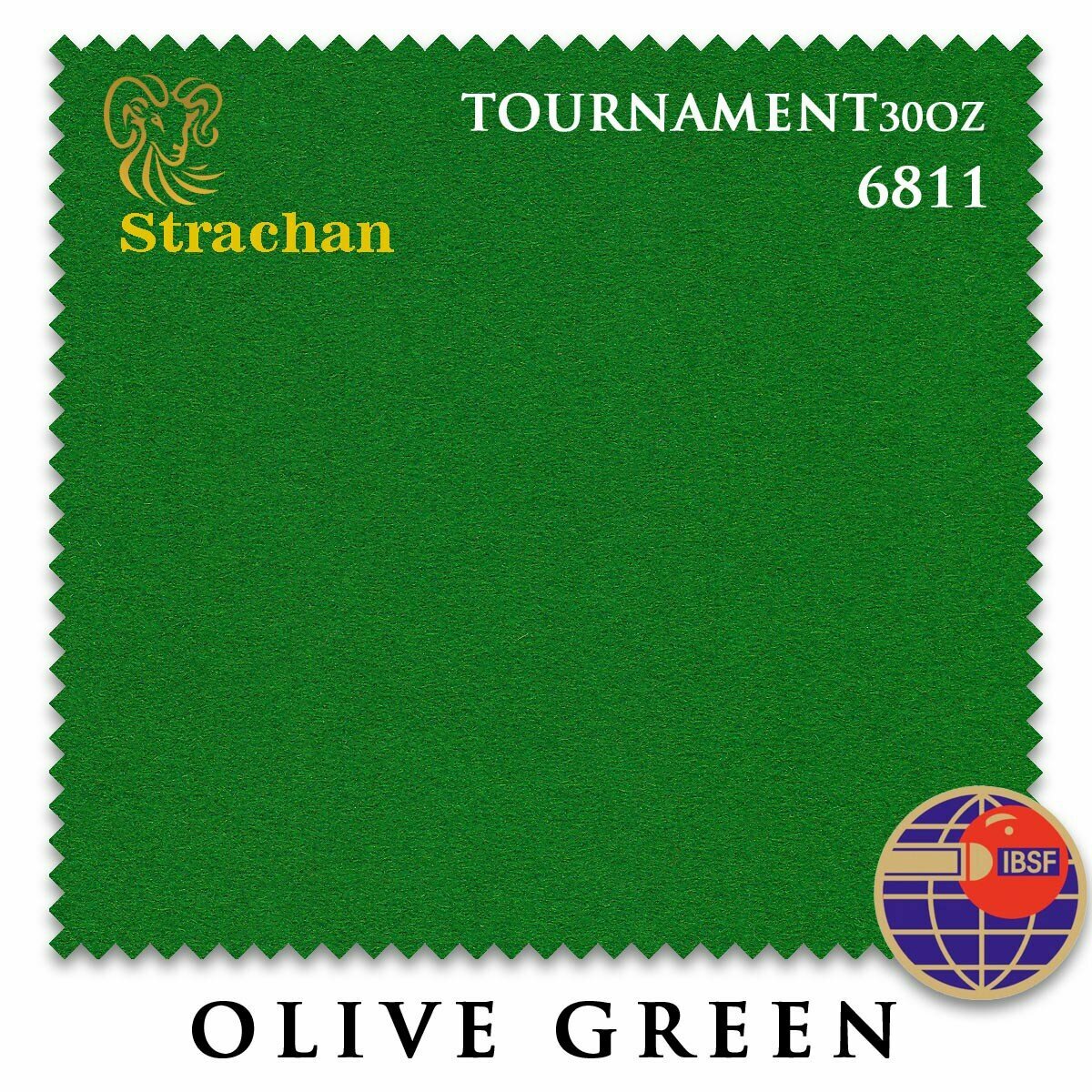 WSP TEXTILES LTD-STRACHAN (Великобритания) Сукно Strachan Snooker 6811 Tournament 30oz 193см Olive Green