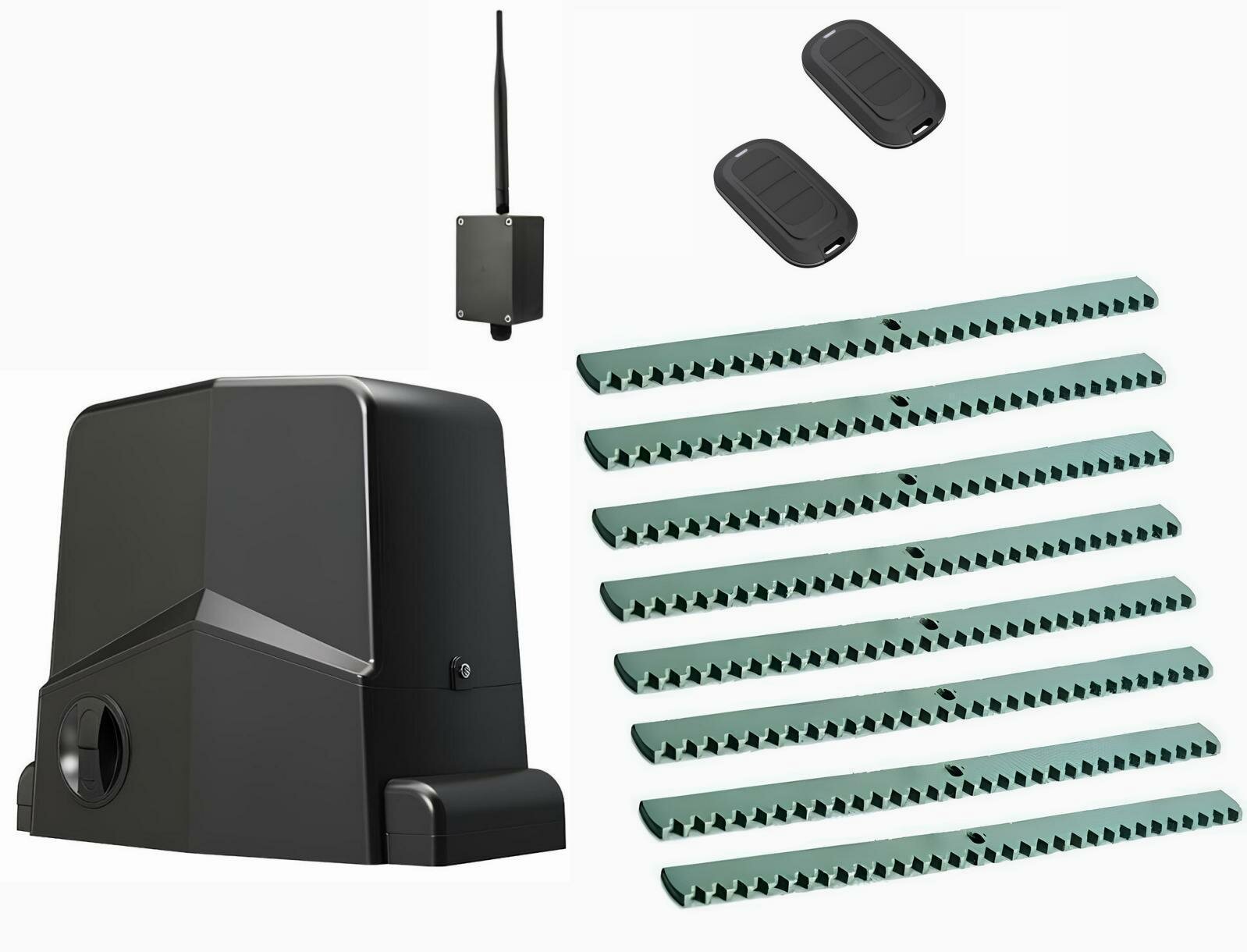 Автоматика для откатных ворот ARW-1000MKIT KR8-BT, комплект: привод, 2 пульта, 8 реек, Bluetooth-модуль